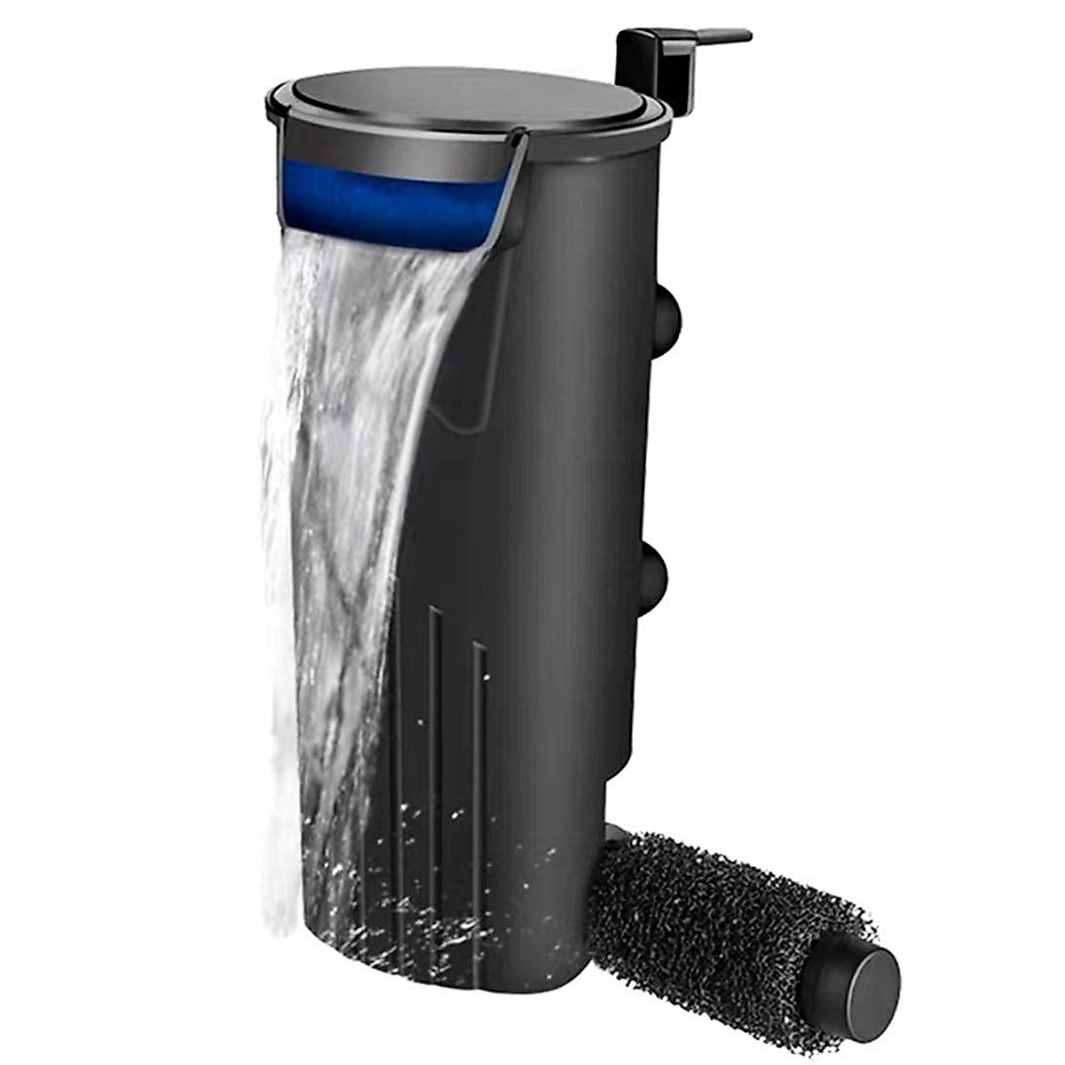 TechnologyMatter Turtle Filter Submersible Low Water Level Waterfall Filter Turtle Tank Aquarium Filter (Black Filter)