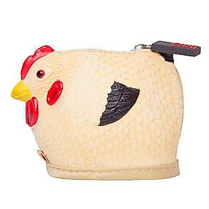 Rubber Chicken Bag & Small Chick Coin Purse Accessory Pack – Funny Novelty Chicken Purse Hen Bag Zippered Couture Costume Props Gag Set , Teen s, Bride, Bachelorette, Yellow (FIC-BB0004S_FIC-GP01408)