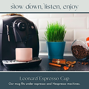 Folk Ceramics Leonard Ceramic Espresso Cups | Set of 2, 3oz, Pale Pink | Modern Stackable Demitasse Mugs for Espresso | Thick Walled, Handleless, Durable, Dishwasher & Microwave Safe