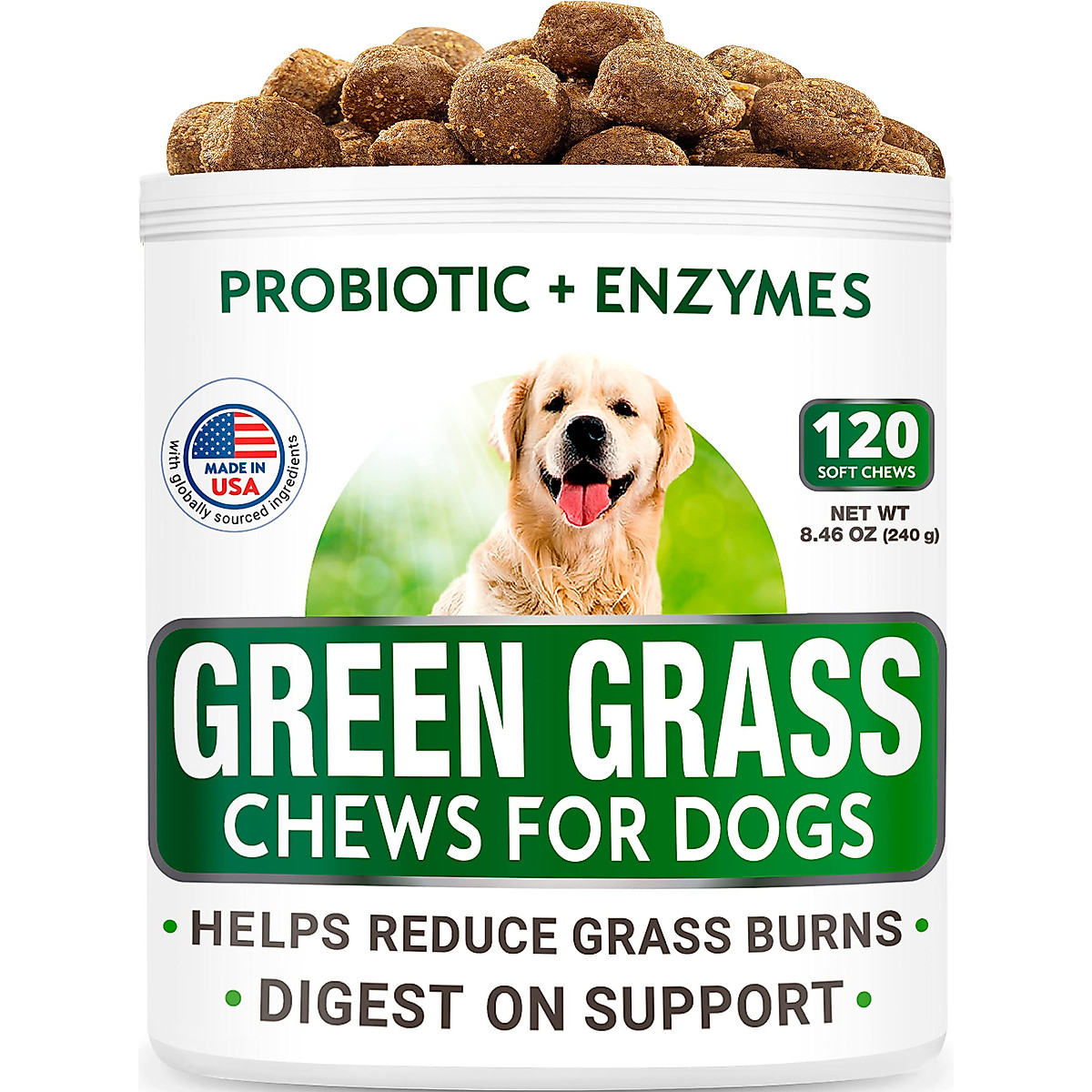 All-Natural Grass Treatment for Dog Urine Bundle - Grass Restore Treats for Dogs - Pee Lawn Repair Chews w Probiotics - Dog Urine Neutralizer Solution for Grass Burn Spots - Made in USA