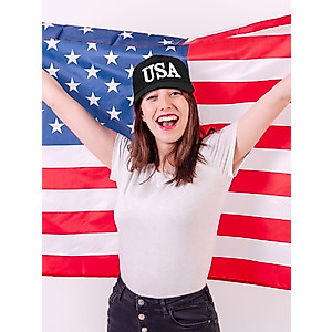 ROLVNHTV 4 Pieces USA Hats for Men American Flag Cap Adjustable Embroidered Patriotic Black Baseball Hat Trucker Hat for Men Women