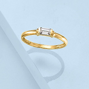 Ross-Simons 0.30 Carat Baguette CZ Solitaire Ring in 14kt Yellow Gold. Size 6