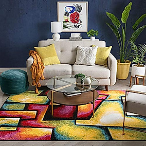 Well Woven Fortuna Boxes Multi Hand-Carved Abstract Geometric Pattern Area Rug 8x10 (7'10" x 9'10")