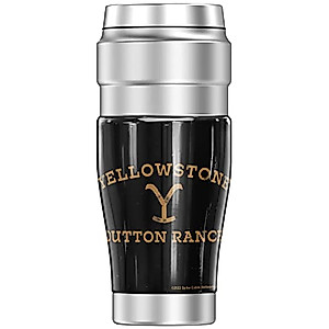THERMOS Yellowstone OFFICIAL Yellowstone Arched Logo STAINLESS KING Stainless Steel Travel Tumbler, Vacuum insulated & Double Wall, 16oz