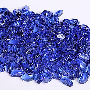 Empava 10 lbs. 1.0-in Drop-Beads Reflective Tempered Glass for Gas Fire Pit, Amber