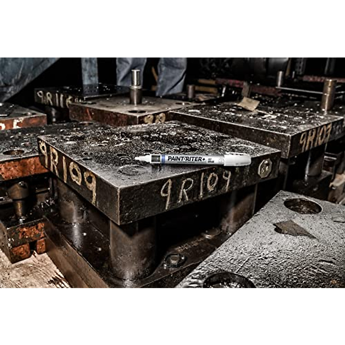 Markal 96960- Paint-Riter+ Oily Surface Liquid Paint Marker with 1/8in Bullet Tip, For Superior Marking Performance on Oily and Greasy Surfaces, White Color (Pack of 12), Made in USA