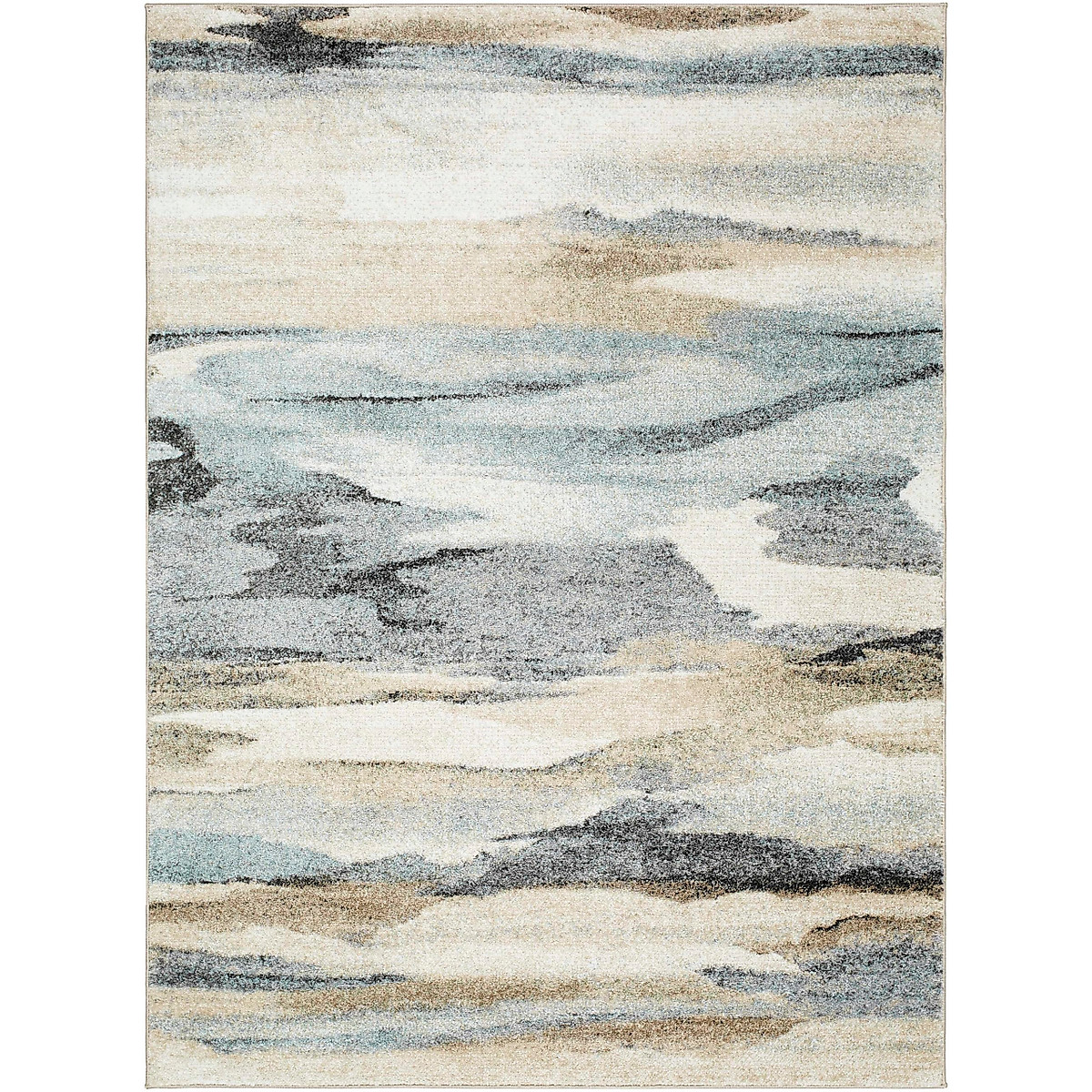 Mark&Day Area Rugs, 5x7 Bennington Modern Aqua Area Rug, Blue Grey Brown Carpet for Living Room, Bedroom or Kitchen (5'3" x 7')