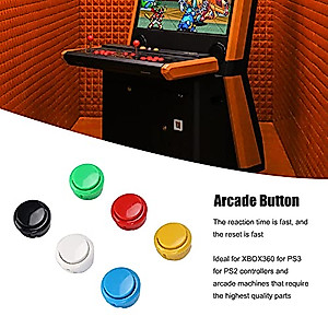 12Pcs 30mm Arcade Joystick, Game Console Buttons for Hori and for MadCatz Joysticks, Replacement Button for Arcade Joystick Game Console