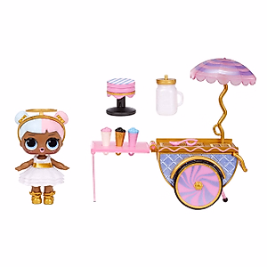 L.O.L. Surprise! LOL Surprise Furniture Sweet Boardwalk with Sugar Doll and 10+ Surprises, Doll Candy Cart Furniture Set, Accessories