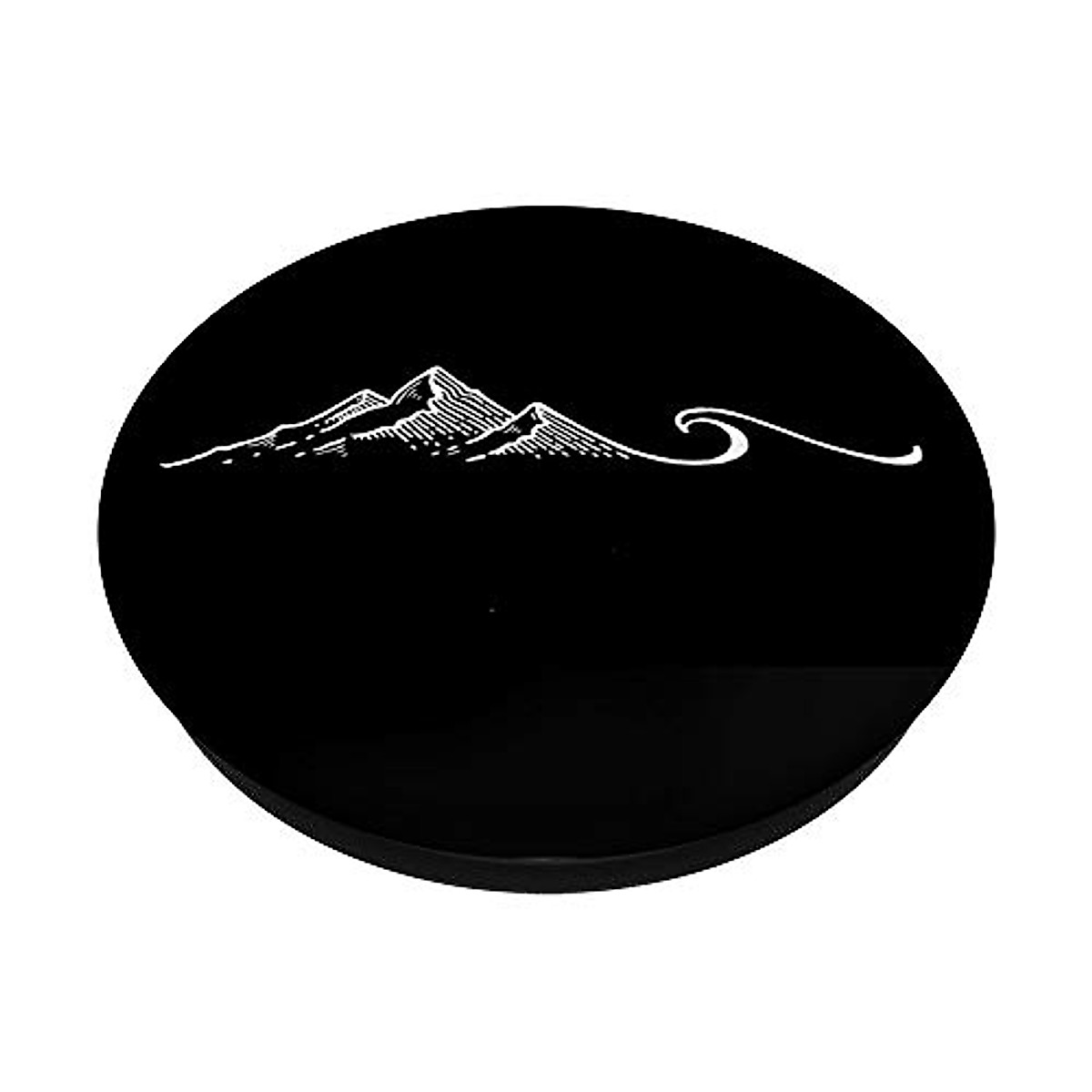 Cool Mountains Moon Watercolor Design on Black PopSockets Swappable PopGrip