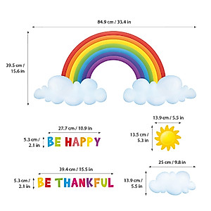 DECOWALL SG-1713 Rainbow and Clouds Kids Wall Stickers Wall Decals Peel and Stick Removable Wall Stickers for Kids Nursery Bedroom Living Room décor