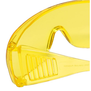 Calabria 1003 Fit Over Safety Glasses Fitover Prescription Eyewear Yellow Men Women Large Wraparound Tinted Anti Fog Scratch