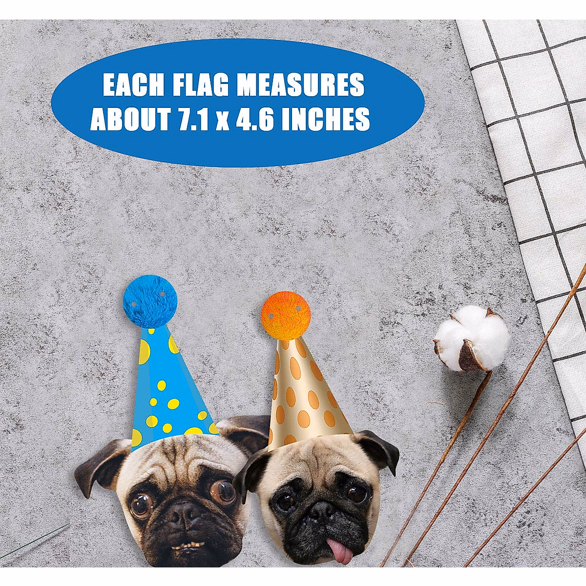 Pug Birthday Garland, Pug Dog Birthday Banner, Pug Bday Party Decoration for Pug Lovers