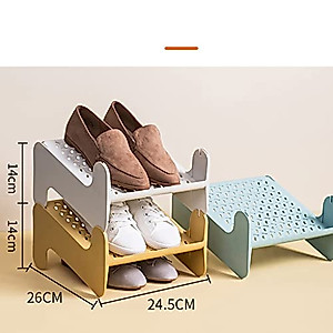 LUVADU ZCX Shoe Slots Organizer 1 Pack Shoe Slots Organizer Shoe Rack Double Deck Stacker Holder Wardrobe Closet Space Saver Shoe Racks (Color : C)