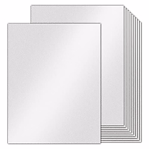 24 Sheets Silver Shimmer Cardstock 8.5 x 11 Metallic Paper, Goefun 80lb Card Stock Printer Paper for Invitations, Crafts, DIY Cards，Graduations