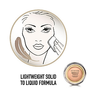 Max Factor Miracle Touch Foundation, New and Improved Formula, SPF 30 and Hyaluronic Acid, 60 Sand