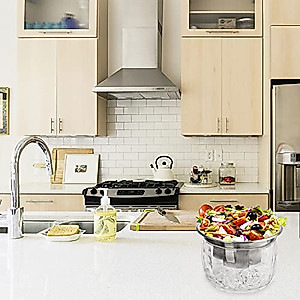 ZENFUN 2 Pack 20 Oz Dip Chiller Bowl with Acrylic Ice Bowl Base, Stainless Steel Ice Chilled Serving Dish Iced Salad Bowl Set for Chilled Pasta, Potato, Dressing, Fruit