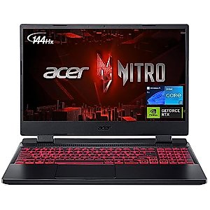 acer Nitro 5 Gaming Laptop, 15.6" FHD IPS 144Hz Display, 12th Gen Intel Core i5-12500H, GeForce RTX 3050 Ti 4GB, 16GB RAM, 512GB PCIe 4.0, Backlit KB, Thunderbolt 4, HDMI, Wi-Fi 6, Win 11 Pro
