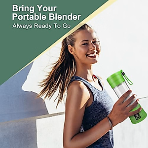 Portable Blender, Personal Blender for Shakes and Smoothies, Blender shake Smoothie for Kitchen Personal Size Blenders with Rechargeable USB, 380Ml Traveling Fruit Veggie Juicer Cup With 6 Blades