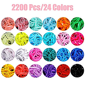 2000 Pcs Elastic Hair Rubber Bands for Girls, 24 Colors Small Girl Hair Ties Baby Hair Ties Elastic Rubber Bands with Topsy Tail Hair Tools Hair Accessories for Toddler Baby Girl Hair