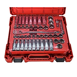 Milwaukee 48-22-9010 1/2 in. Drive SAE/Metric Ratchet and Socket Mechanics Tool Set (47-Piece)