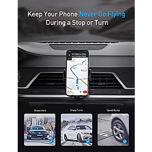Nulaxy [2022 Upgraded Vent Friendly Car Phone Holder Mount, Phone Mount for Car Fit for Horizontal and Vertical Vents, Hands Free Vent Phone Holder, Compatible with iPhone, Samsung, and More, Black