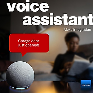 Garage Door Kit, YoLink 1/4 Mile World's Longest Range Garage Door Sensor and Controller Compatible with Alexa IFTTT, Garage Door Opener App Remote Control Open Close Notification, YoLink Hub Required