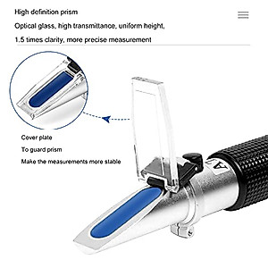 Alcohol Refractometer, Accurate Data Liquor Refractometer 0‑80% Range Adjustable Eyepiece Calibration Screw Fast Measurement for Wine Making