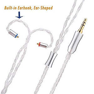 8 Core MMCX Cable, Upgrade Silver Plated Audio Cable, MMCX Interface Replacement Cable for Shure SE215 SE315 SE846 SE535 SE425 LZ A4 A5 UE900 Earphones
