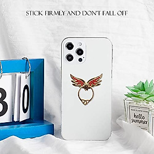 Angel Wings Glitter Bling Bling Phone Ring Holder, 2 Pack Sparkle Phone Ring Grip Artificial Diamond Stand,Rhinestone Cell Finger Ring for Phones,Pad