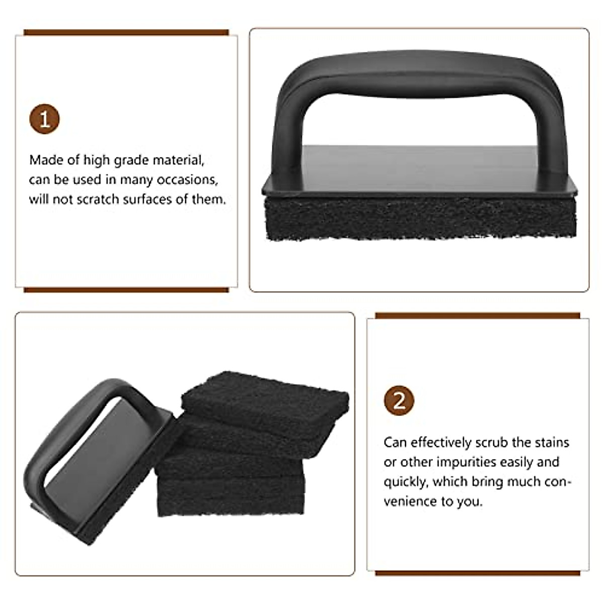 Happyyami Food Scraper Tool 1 Set Barbecue Rack Cleaning Brush BBQ Grate Cleaner Sponge Heavy Duty Griddle Scouring Pad Grill Rack Oil Remover for Home Kitchen Food Scraper