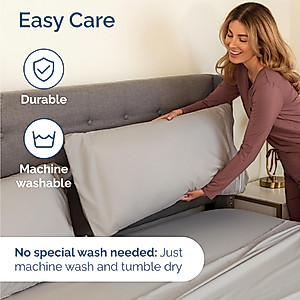 Queen Size 4 Piece Sheet Set - Comfy Breathable & Cooling Bed Sheets Set - Hotel Luxury Bedding for Women, Men, Kids & Teens - Deep Pockets, Easy-Fit, Super Soft & Wrinkle Free - Oeko-Tex - Light Grey