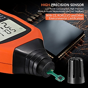 BROAIMX Digital Psychrometer Thermo-Hygrometer with Backlight, PT6508 Temperature and Humidity Meter Thermometer Hygrometer with Dew Point and Wet Bulb Temperature, 4*AAA Batteries Included