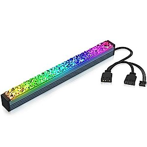 AsiaHorse Acrylic ARGB LED Strip for PC Case with 5V 3-pin ARGB LED and 4-pin Header, Compatible with Aura SYNC, Gigabyte RGB Fusion, MSI Mystic Light Sync - 5.6inches
