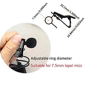 20 Pcs Metal Lapel Mic Clips Sponge Cover Kit, Metal Lavalier Tie Clips with Foam Windscreen Covers, Lapel Microphone Clips Cover Kit