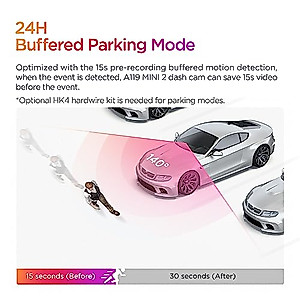 【Bundle: VIOFO A119 Mini 2 + HK4 Hardwire Cable】 VIOFO Mini Dash Cam Front A119 Mini 2, STARVIS 2 Sensor, 2K 60fps/HDR 30fps Voice Control Car Dash Camera with 5GHz Wi-Fi GPS, 24H Parking Mode