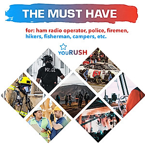 youRUSH Ham Radio UV5R Antenna Compatible with Baofeng UV-5R, UV-82, BF-F8HP. 18.7 Foldable Tactical Antenna SMA Female Connector Dual Band VHF/UHF for Two Way Radio & Lanyard youRUSH