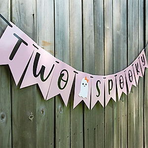 Two Spooky Birthday Garland - Halloween 2nd Birthday Banner, Pink Ghost Decor, Halloween Girl Birthday Banner, Two Spooky Party Supplies, Halloween Party Decorations