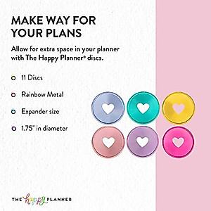 me & my BIG ideas Metal Expander Discs, Rainbow - The Happy Planner Scrapbooking Supplies - Add Extra Pages, Notes & Artwork - Create More Space for Notebooks, Planners & Journals - Expander Size