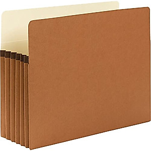 Smead File Pocket, Straight-Cut Tab, 5-1/4" Expansion, Letter Size, Redrope, 50 per Carton (73810)