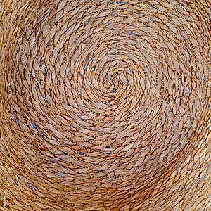 Simple Elements Woven Rattan Storage Basket – Decorative Storage basket for Blankets, Toys, Clothes, Shoes, Towels with Woven Handles – Living Room Home Décor – 12”H x 14” Dia. - Brown