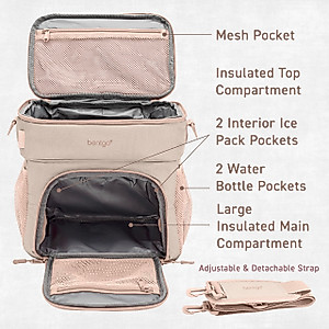 Bentgo Prep Deluxe Insulated Multimeal Bag - Lunch Box Bag, Holds 5 Meals, Premium Insulation up to 8 Hrs, Durable, Water-Resistant - Large Capacity For Adult Meal Prep (Sand)
