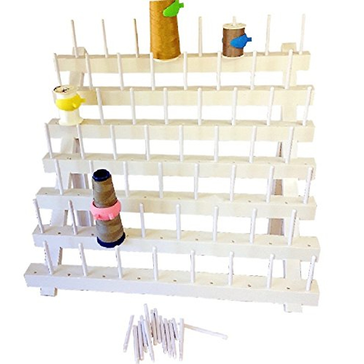 PeavyTailor Seven Layers Thread Stand/Rack Organizer for Sewing Quilting Embroidery Spools and Mini Cones -White