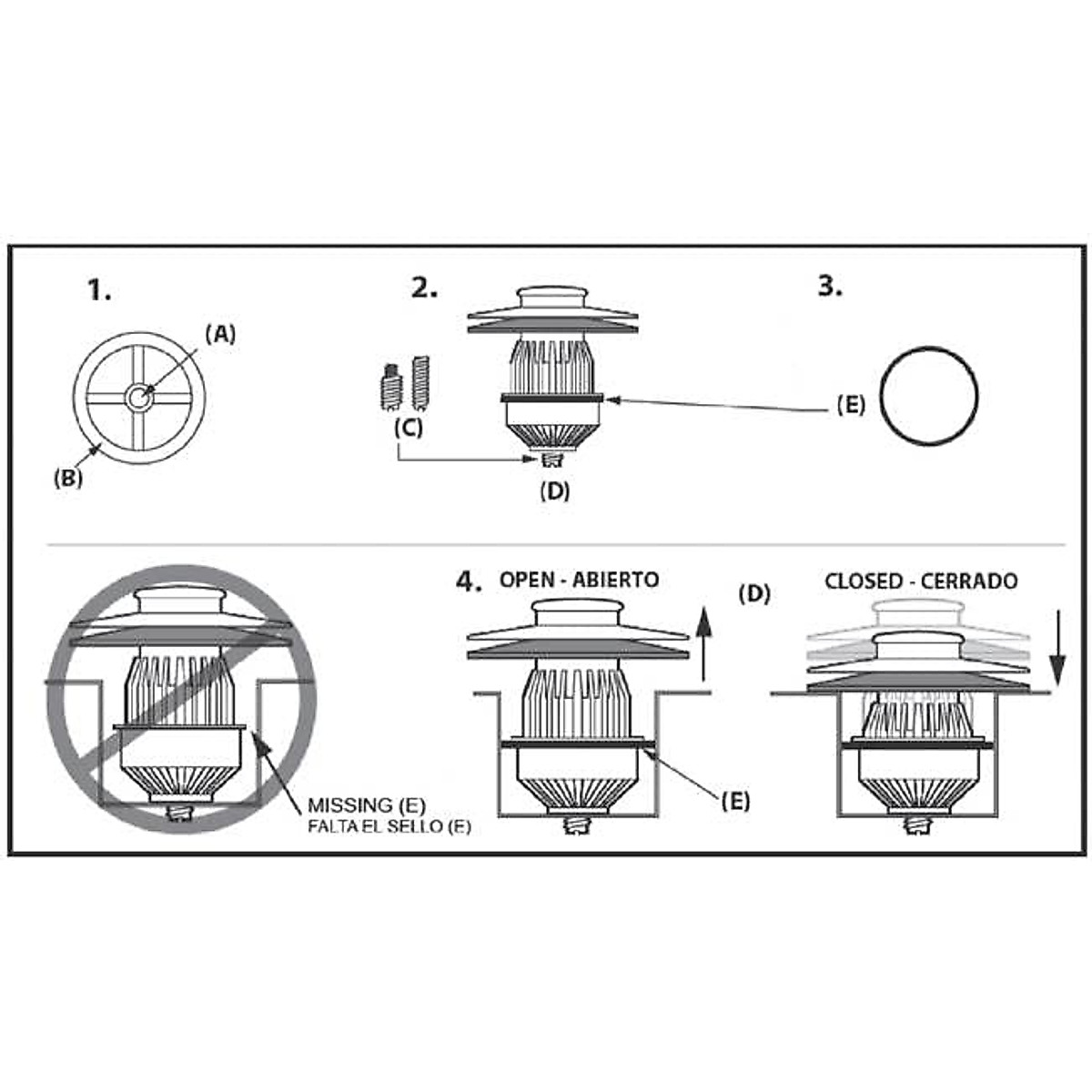 Toe Touch (Tip Toe, Foot Actuated) Bath Tub/Bathtub Drain Stopper Includes 3/8" and 5/16" Fittings