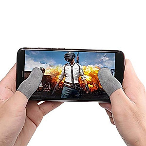 Finger Sleeves for Gaming [10 Pack] – with Silver Fiber 100% Coverage – for Mobile Games, Tablets – Smooth, Thin Anti-Sweat Breathable Material for Best Performance