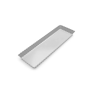 Fox Run 44531 Rectangular Tart Pan, 14.1 x 4.7 x 1 inch, Silver Stainless Steel with Removable Bottom, Large