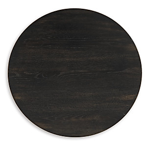 Signature Design by Ashley Galliden Rustic Geometric Base End Table with Rubbed-Through Effects, Black