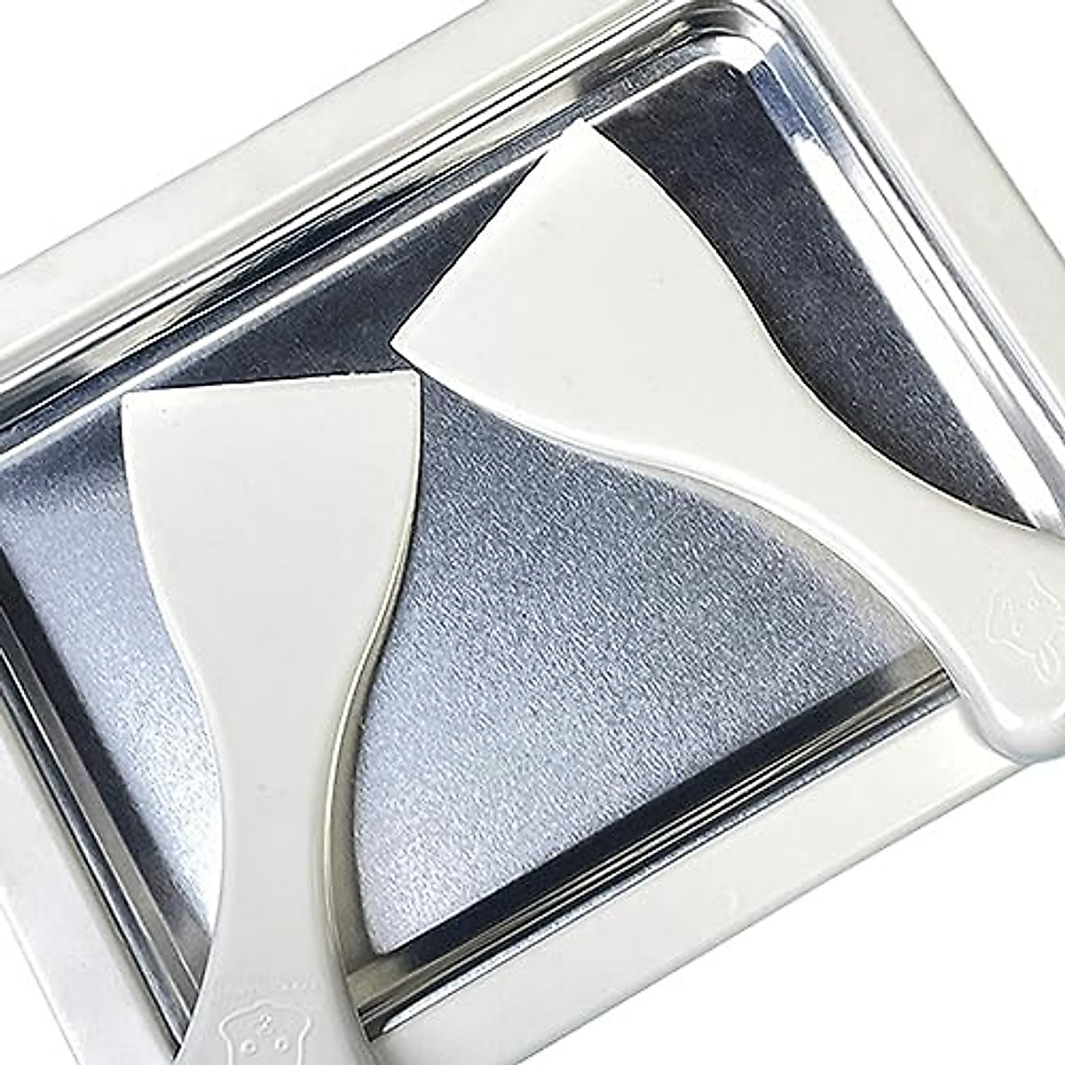 Bothyi DIY Ice Cream Maker Roller Pan with 2 Scrapers Versatile Aluminum Alloy 22.5x17.5cm Summer Yogurts Machine for Making Soft Serve Ice Cream, White