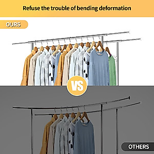 Rolling Clothing Racks for Hanging Clothes, Heavy Duty Clothing Garment Rack Holds 610LBS, Portable Clothes Rack with Wheels Collapsible Commercial Garment Rack for Closet Bedroom Laundry Room