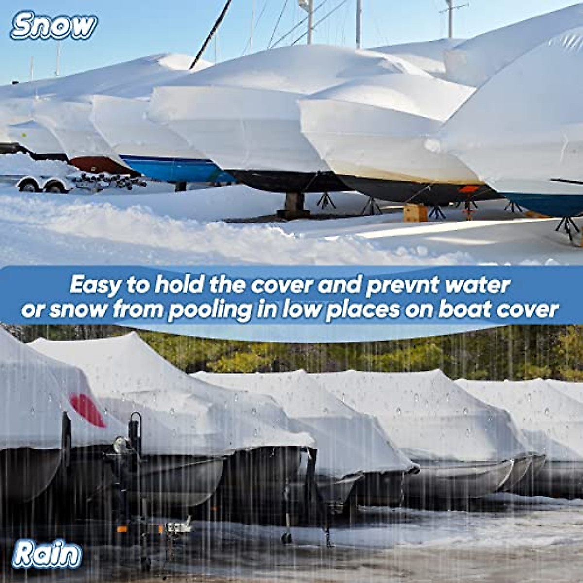 DACK Boat Cover Support Poles Stand System,Pontoon Boat Cover Support with Metal Tripod Base,27-59 inch Boat Cover Poles Adjustable with 3 Straps